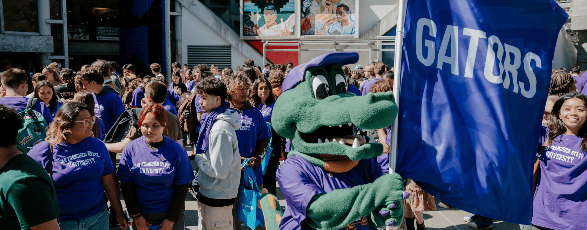 Alli Gator waving flag 2040x800 | San Francisco State University